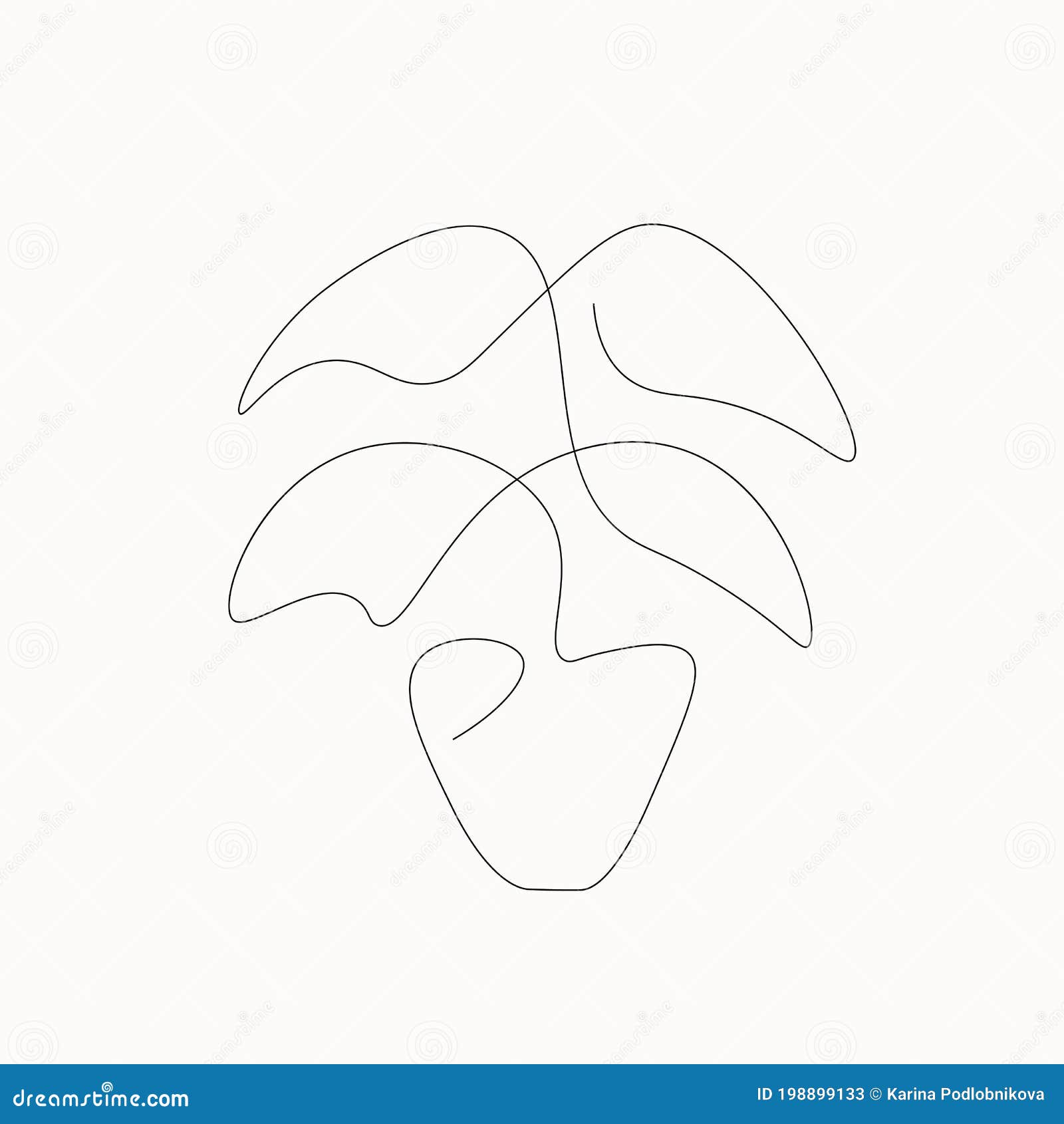 Plant in Pot Line Drawing. Vector Stock Vector - Illustration of line ...
