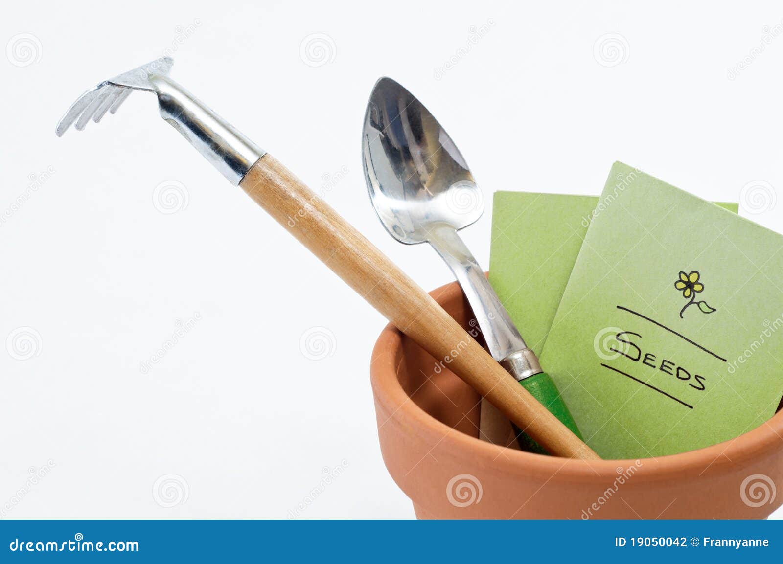 Plant Pot Tools and Seeds stock photo. Image of metal - 19050042
