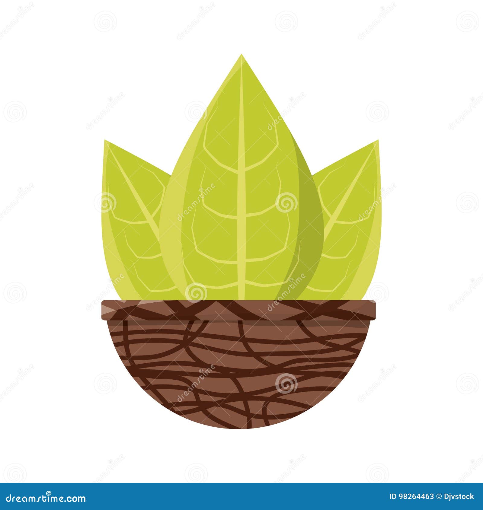 Plant in Pot Vector Illustration Stock Vector - Illustration of ...