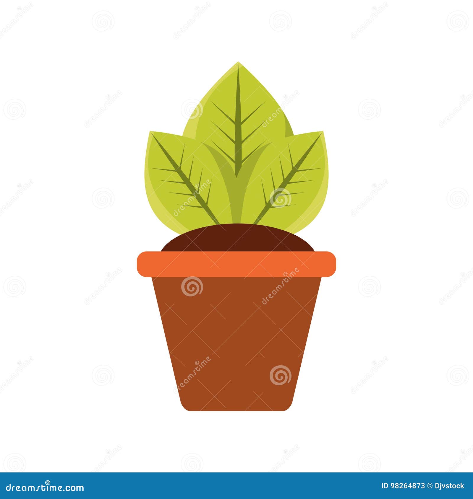 Plant in Pot Vector Illustration Stock Vector - Illustration of growth ...