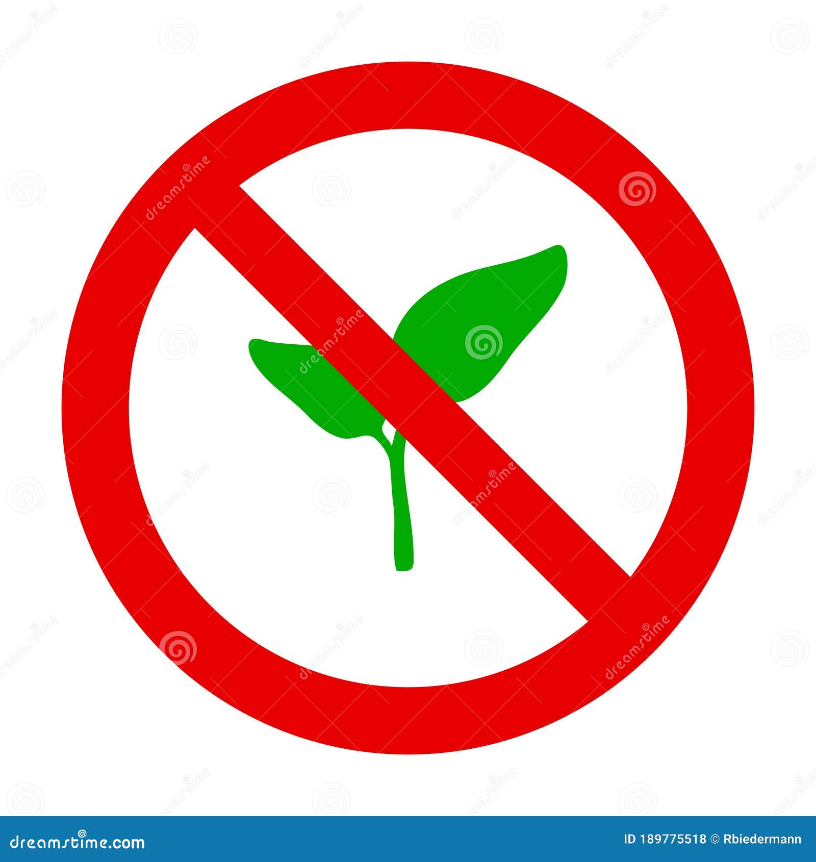 Plant and prohibition sign stock vector. Illustration of growth - 189775518