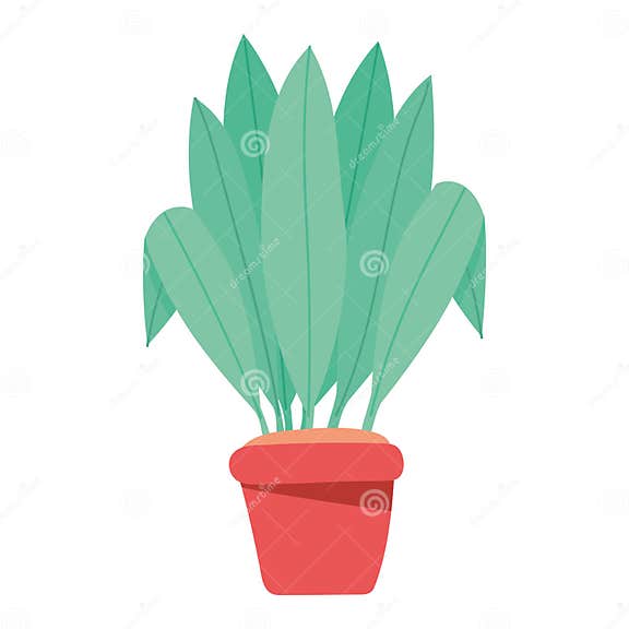 Plant in red pot stock vector. Illustration of garden - 221410060