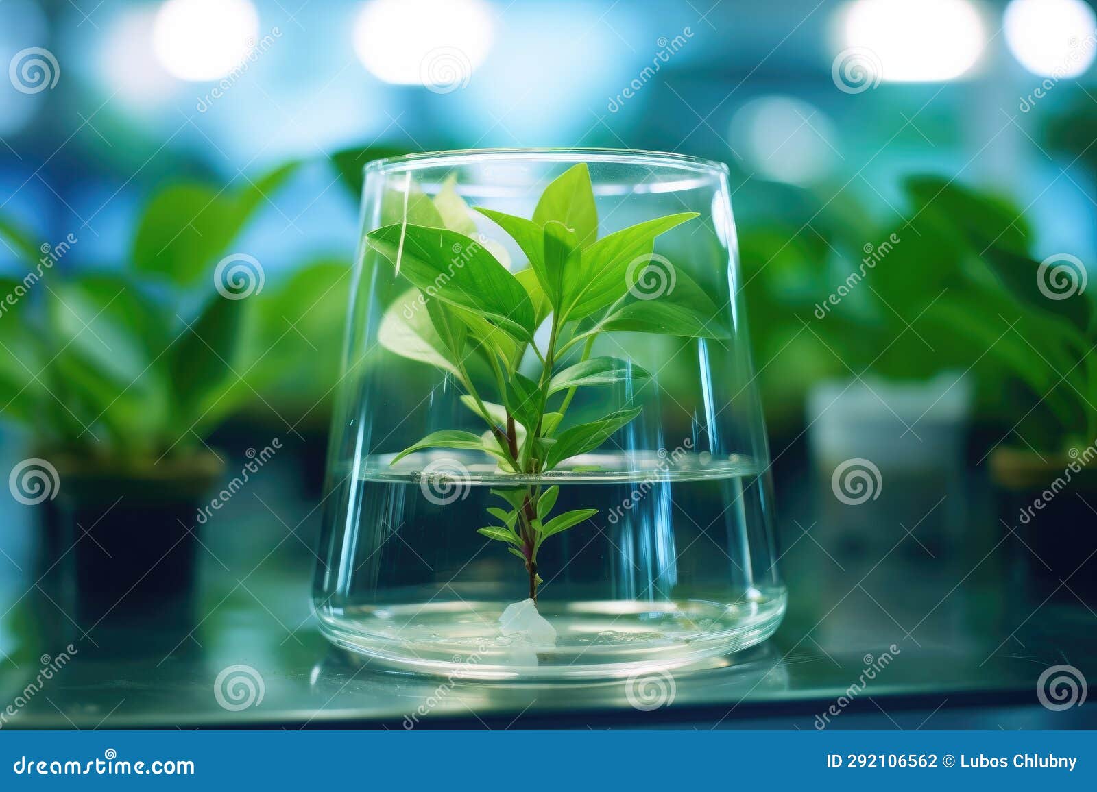Plant Research, Green Plant in a Glass Jar in a Laboratory. Ecological ...