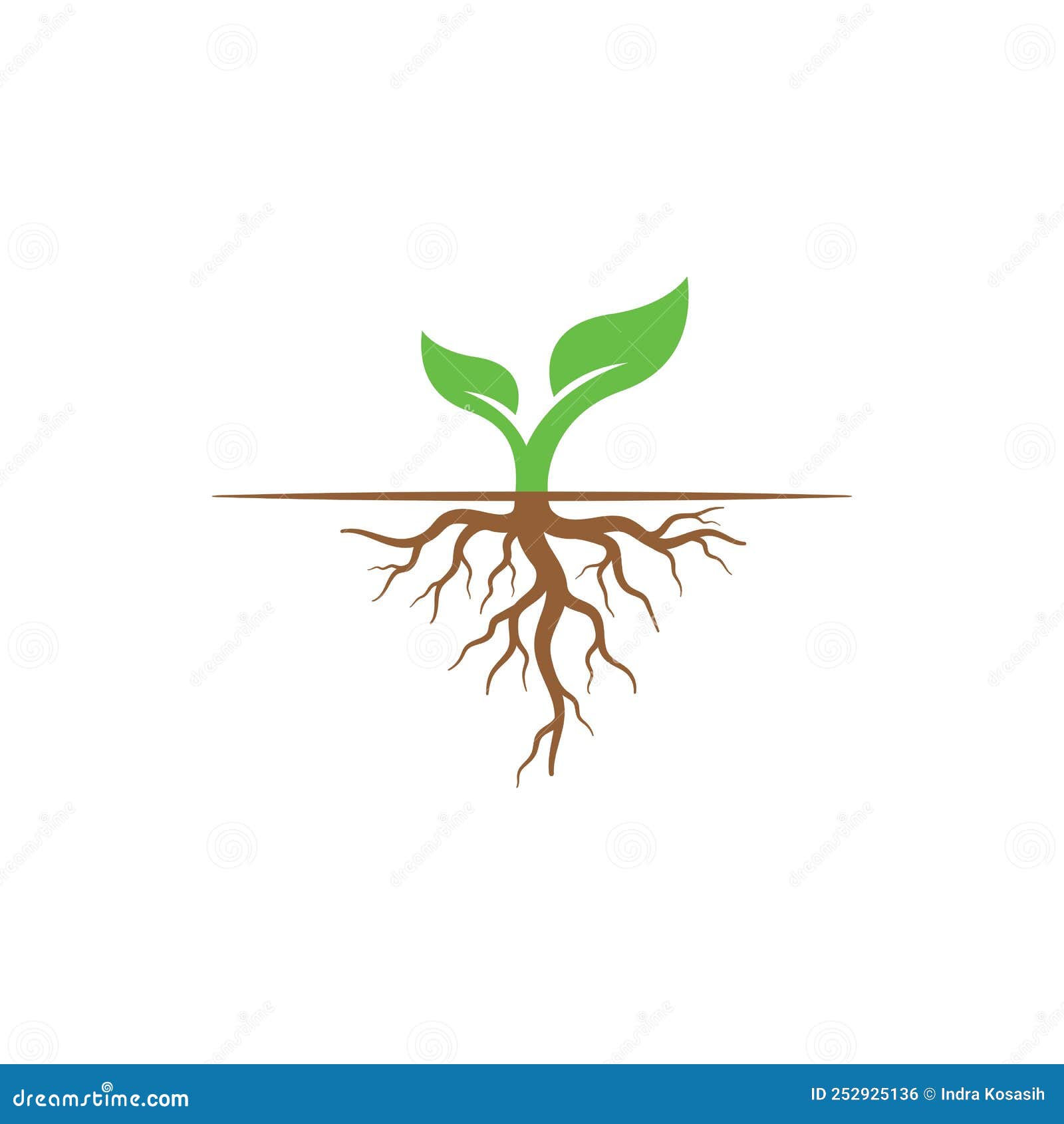 Plant with Root Logo Vector Icon Illustration Stock Vector ...