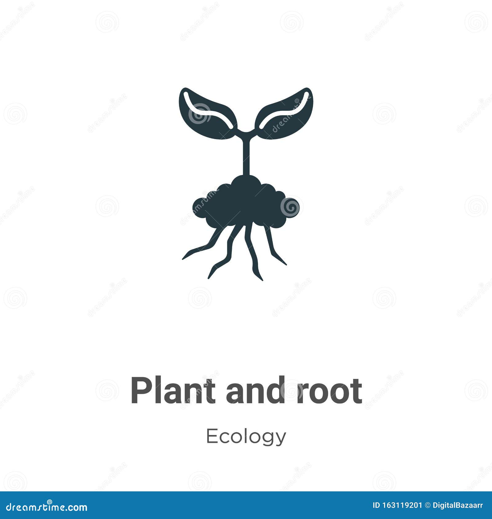 Plant and Root Vector Icon on White Background. Flat Vector Plant and ...