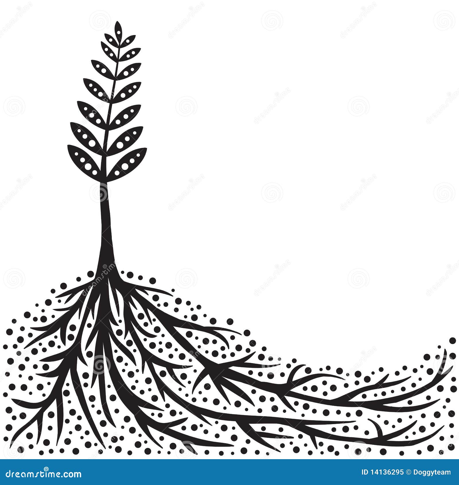 Plant and Roots Background stock vector. Illustration of isolated ...