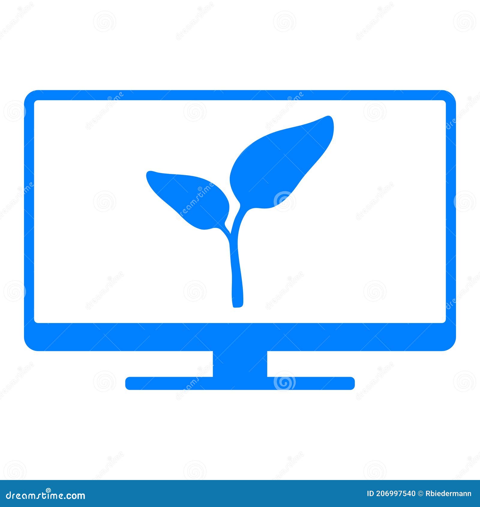 Plant and screen stock vector. Illustration of graphic - 206997540
