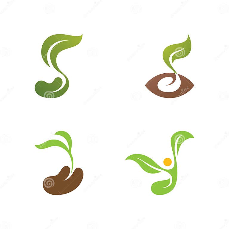 Plant Seeds Logo Vector Concept Template Stock Vector - Illustration of ...