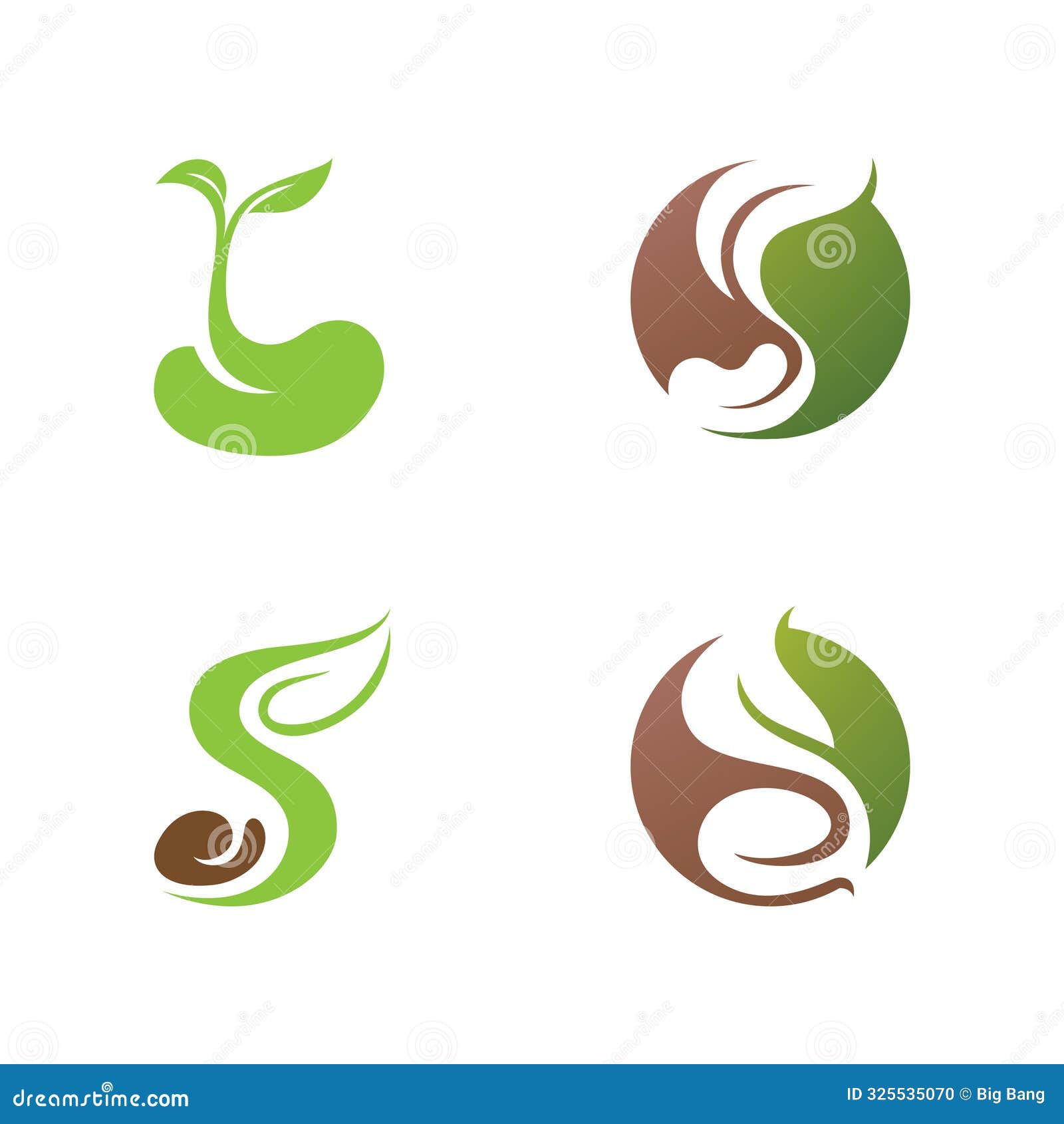 Plant Seeds Logo Vector Concept Template Stock Vector - Illustration of ...