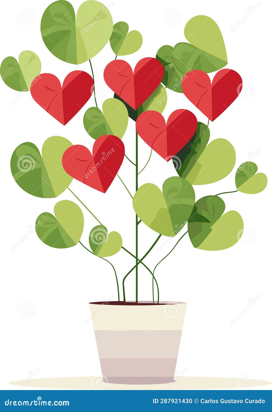 A Plant with the Shape of a Lovely Heart, Vector Illustration Stock ...
