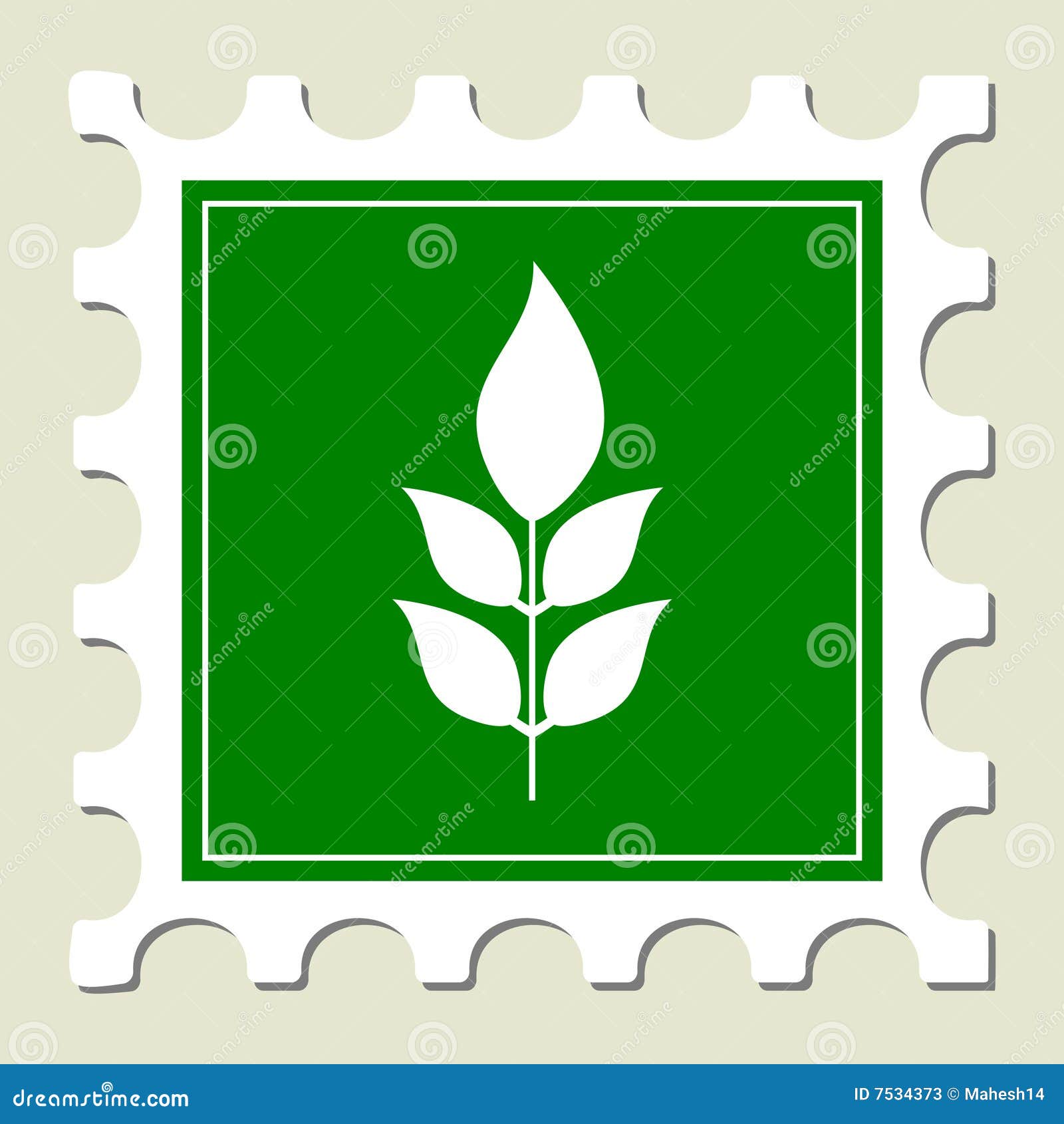 Plant Sign Green Stamp stock vector. Illustration of recycling - 7534373