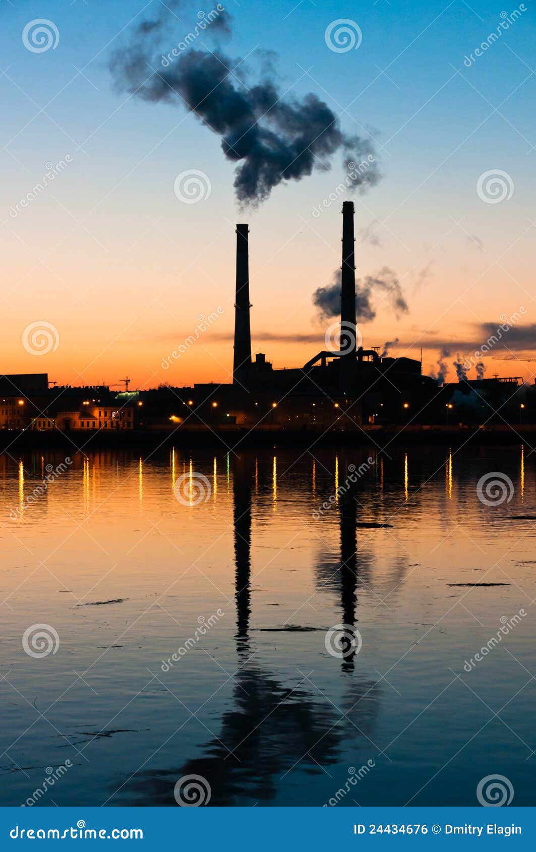Plant Silhouette Reflects in Water Stock Photo - Image of environment ...