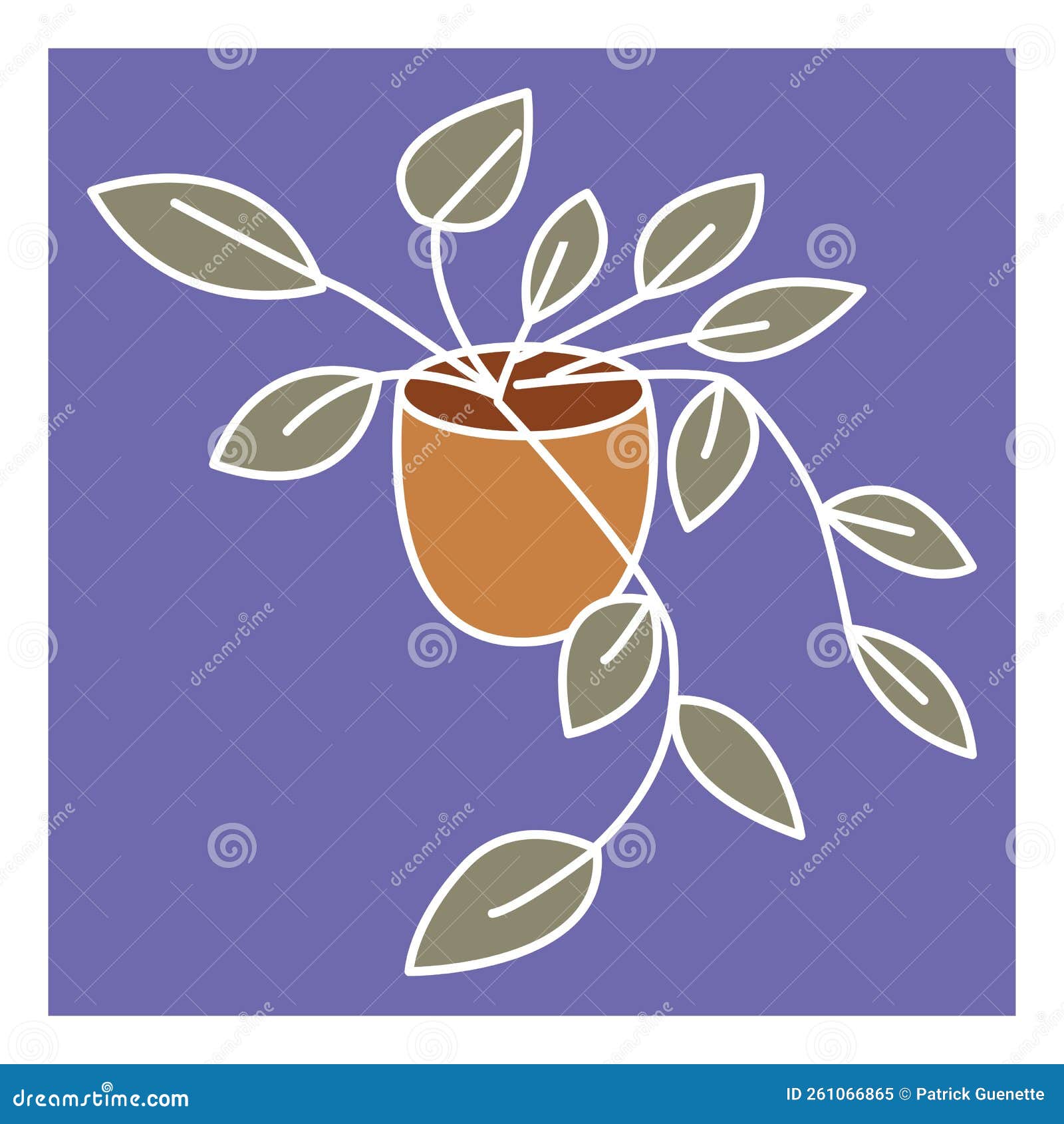 Plant with Small Leaves, Icon Stock Vector - Illustration of print ...