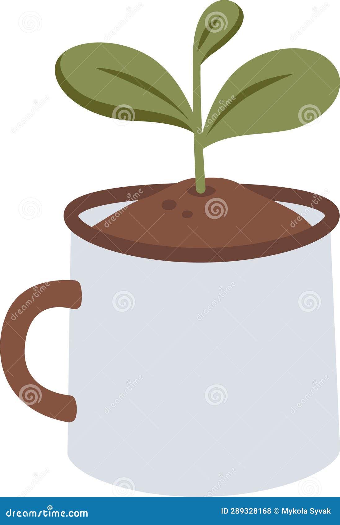 Plant Sprout in Cup stock vector. Illustration of growth - 289328168