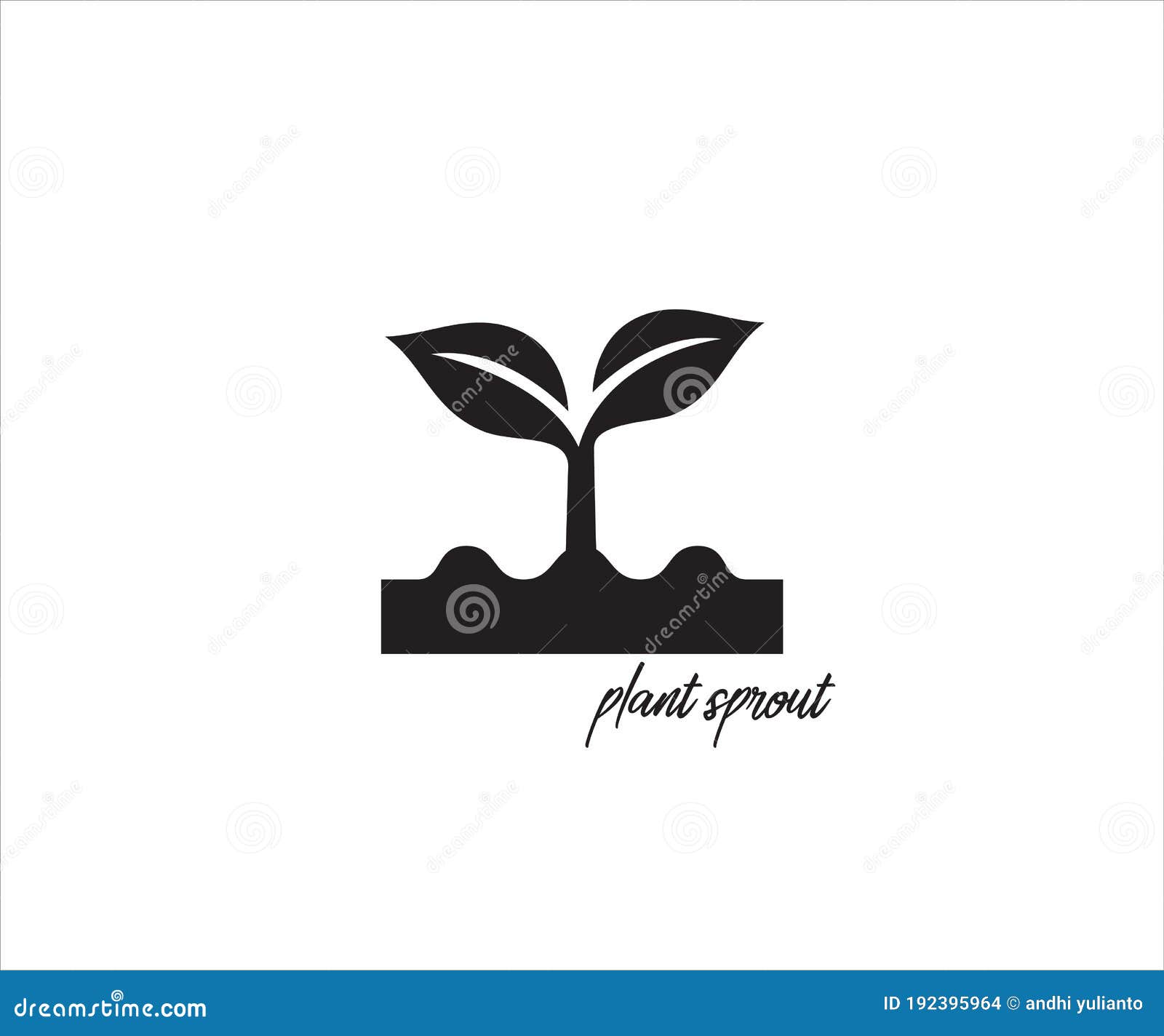 A Plant Sprout with Two Leaf, Simple Vector Icon Logo Design ...