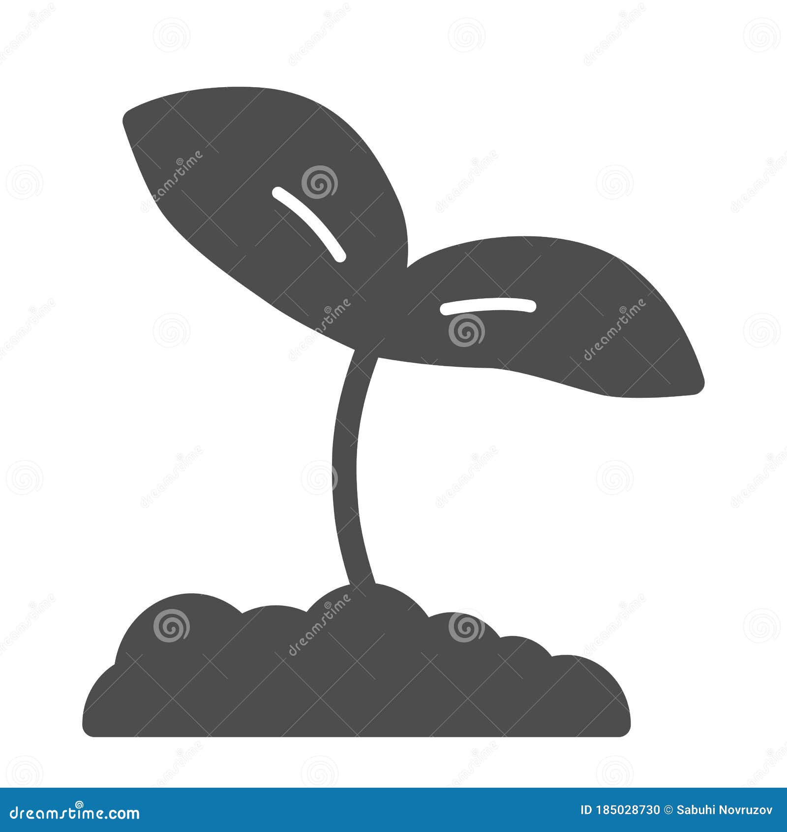 Plant Sprouting From Ground Solid Icon, Ecology Concept, Seedling ...