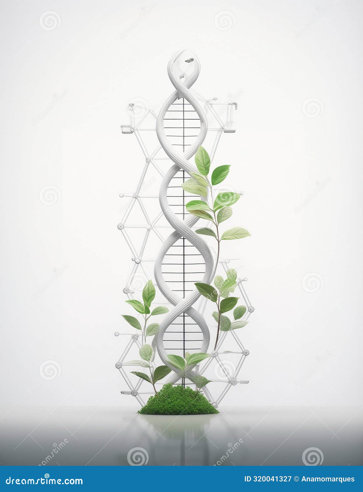 Plant Sprouts from a Double Helix DNA Structure. Generative Ai Stock ...