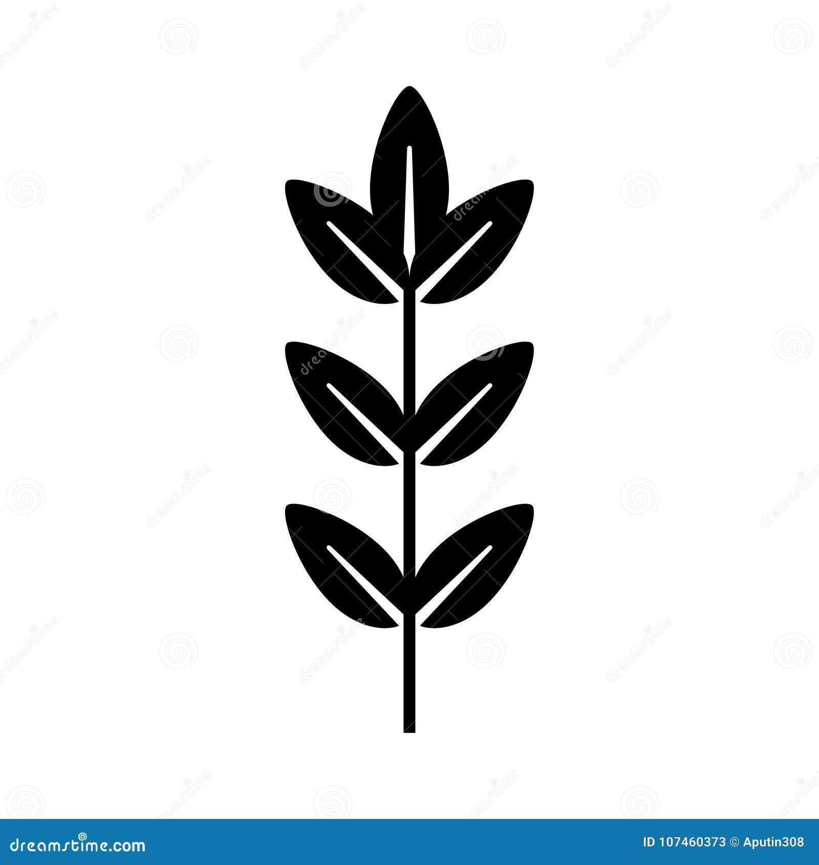 Plant Stem with Leaves Vector Icon Stock Vector - Illustration of ...