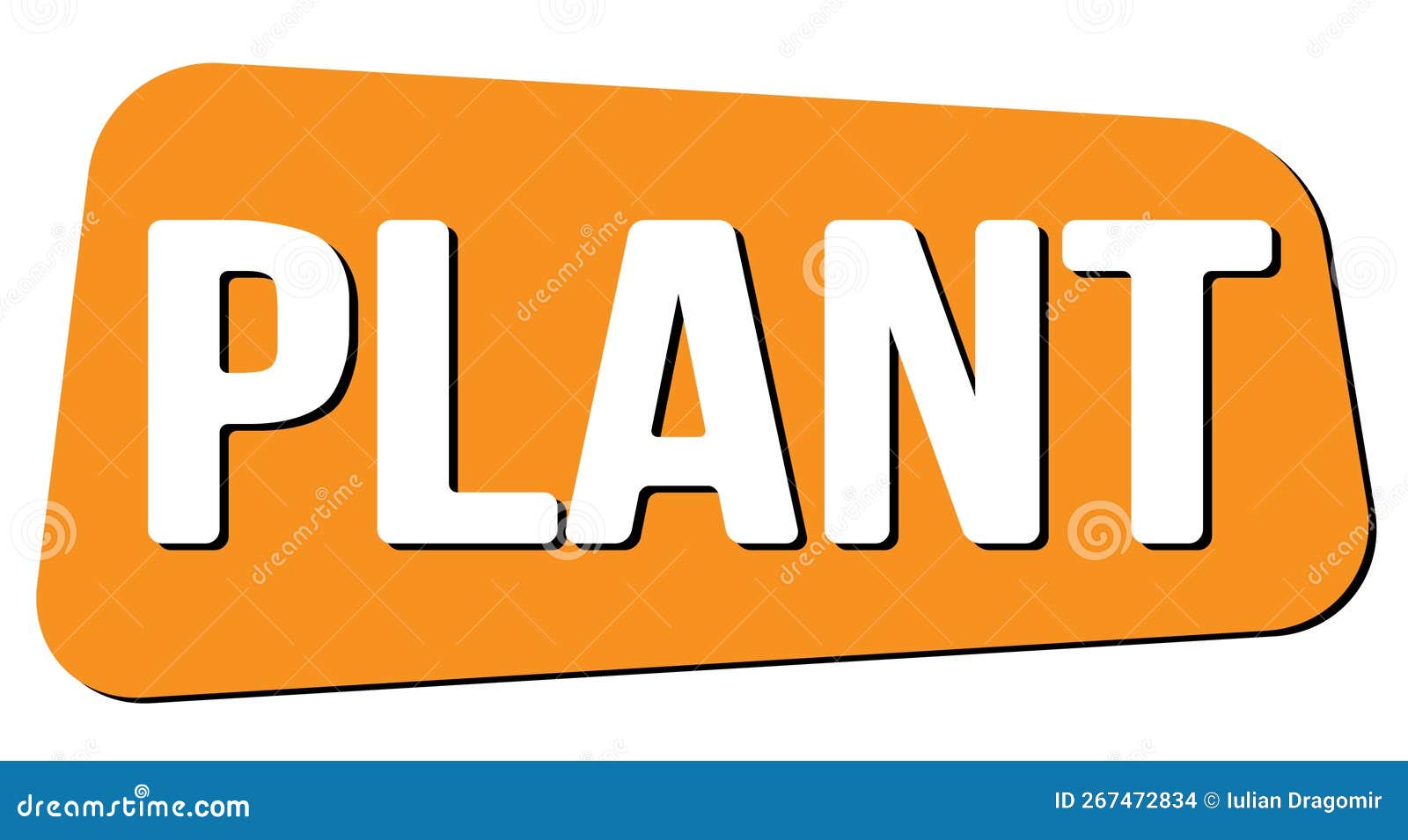 PLANT Text on Orange Trapeze Stamp Sign Stock Illustration ...