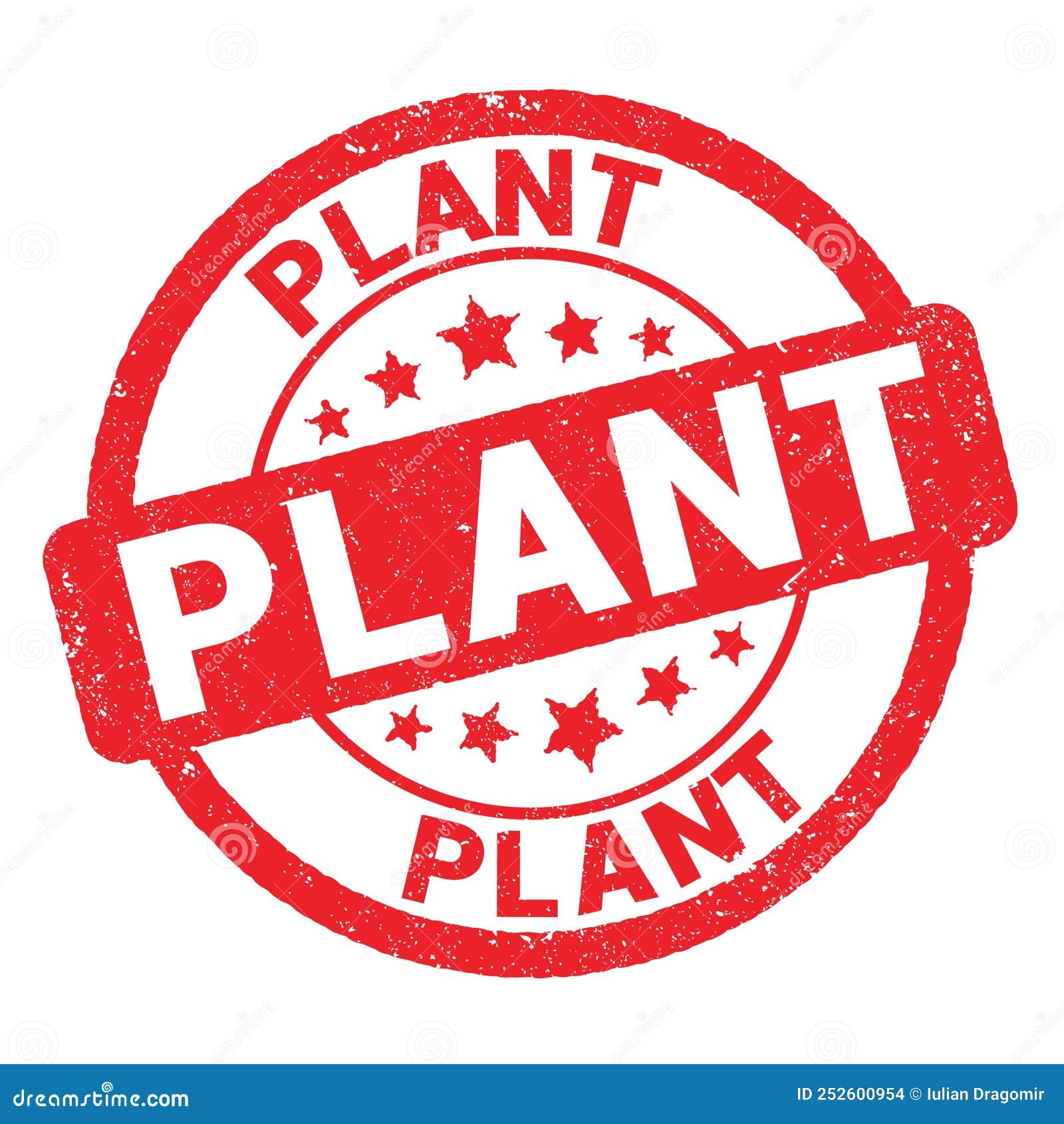 PLANT Text Written on Red Stamp Sign Stock Illustration - Illustration ...