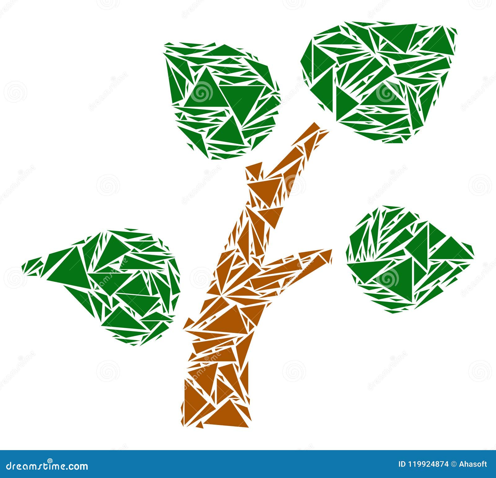 Plant Tree Mosaic of Triangles Stock Vector - Illustration of mosaic ...