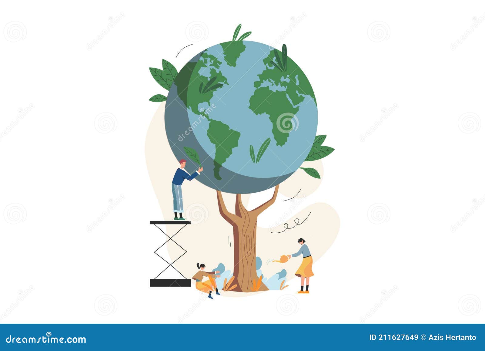 Plant a Tree To Save the Planet Stock Vector - Illustration of recycle ...