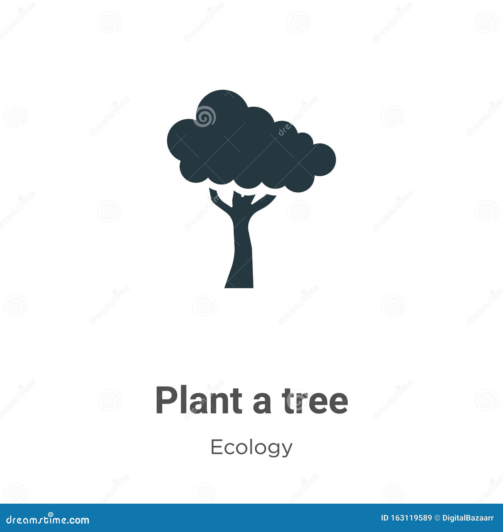 Plant a Tree Vector Icon on White Background. Flat Vector Plant a Tree ...