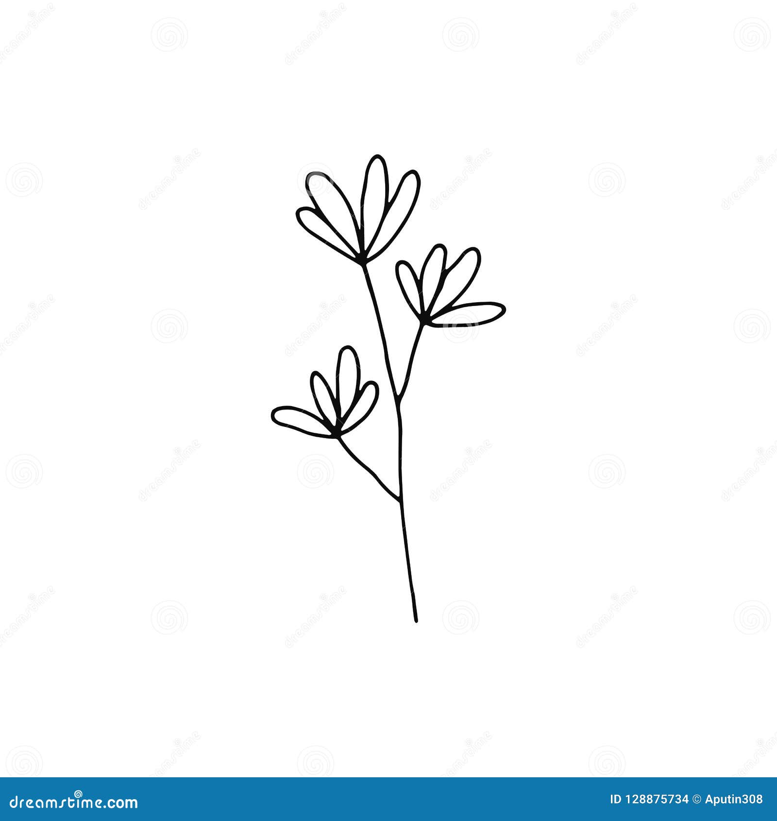 Plant Twig with Flowers Icon. Sketch Isolated Object Stock Vector ... Plant Twig with Flowers Icon. Sketch Isolated Object Stock Vector ...