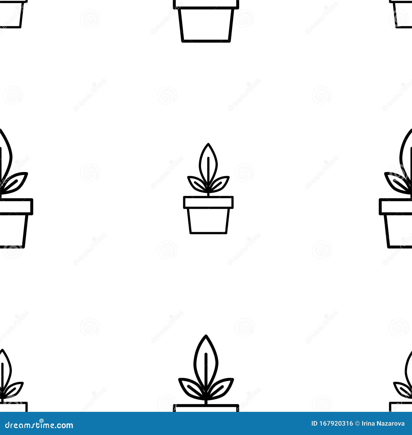 Plant. Vector Patterns in a Linear Style Stock Vector - Illustration of ...
