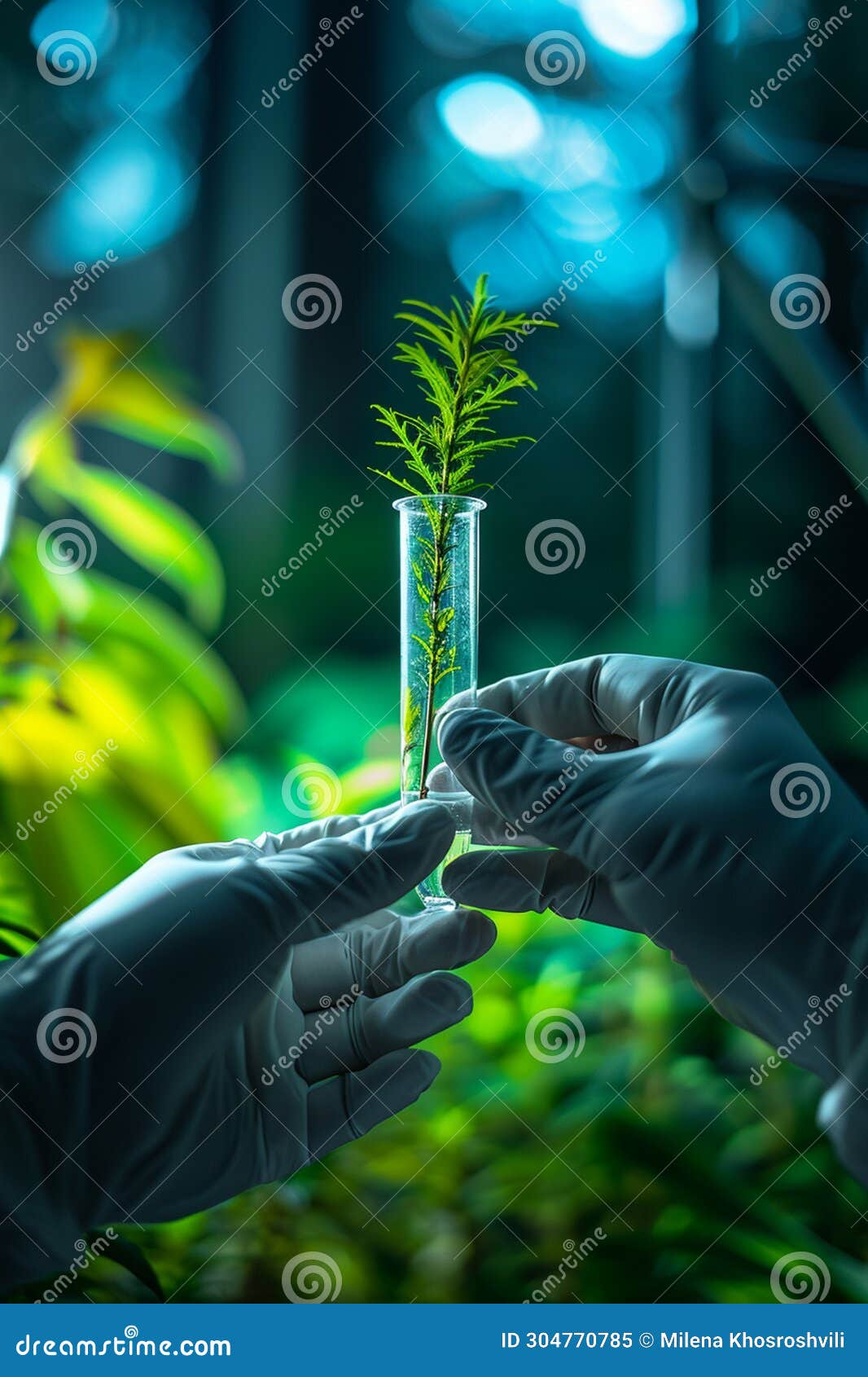 Plant in Vitro in the Doctor Laboratory. Selective Focus Stock Image ...