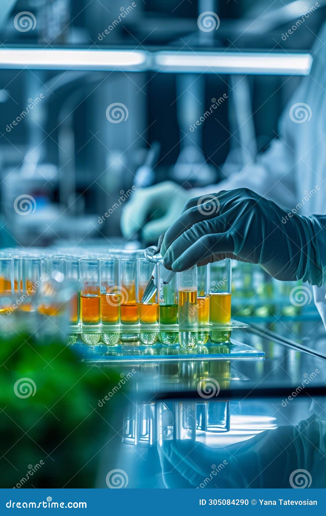 Plant in Vitro in the Doctor Laboratory. Selective Focus Stock Photo ...
