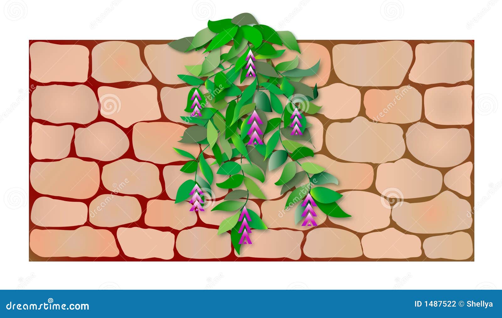 Plant on the wall stock illustration. Illustration of garden - 1487522