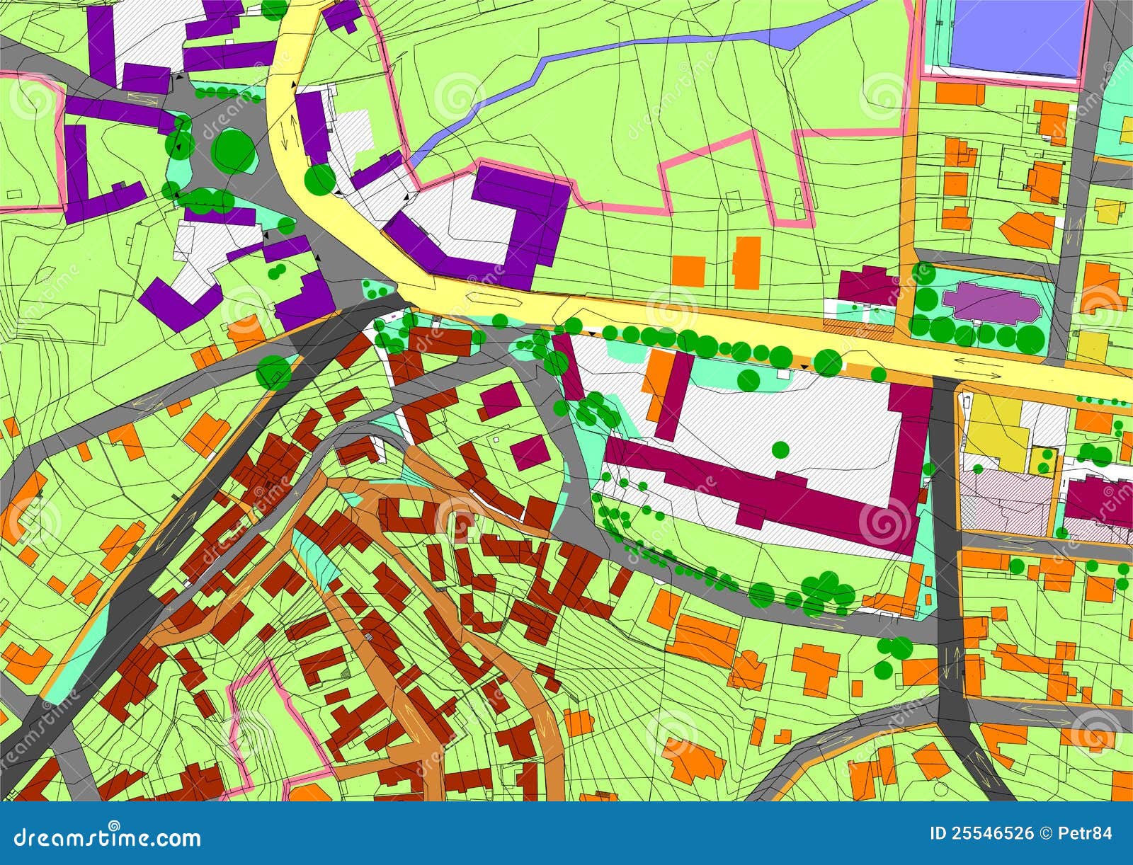 Planta da cidade ilustração stock. Ilustração de detalhe - 25546526