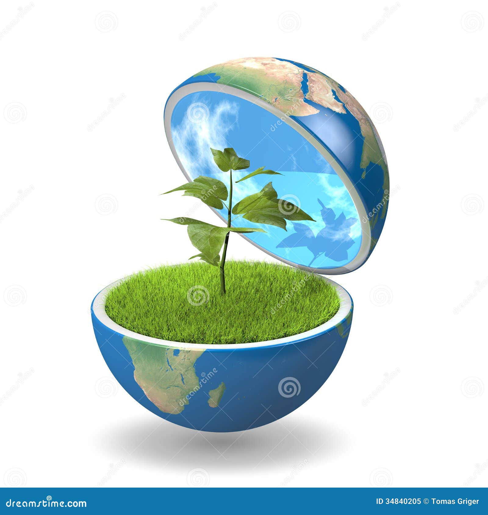 Planta dentro del planeta stock de ilustración. Ilustración de azul ...