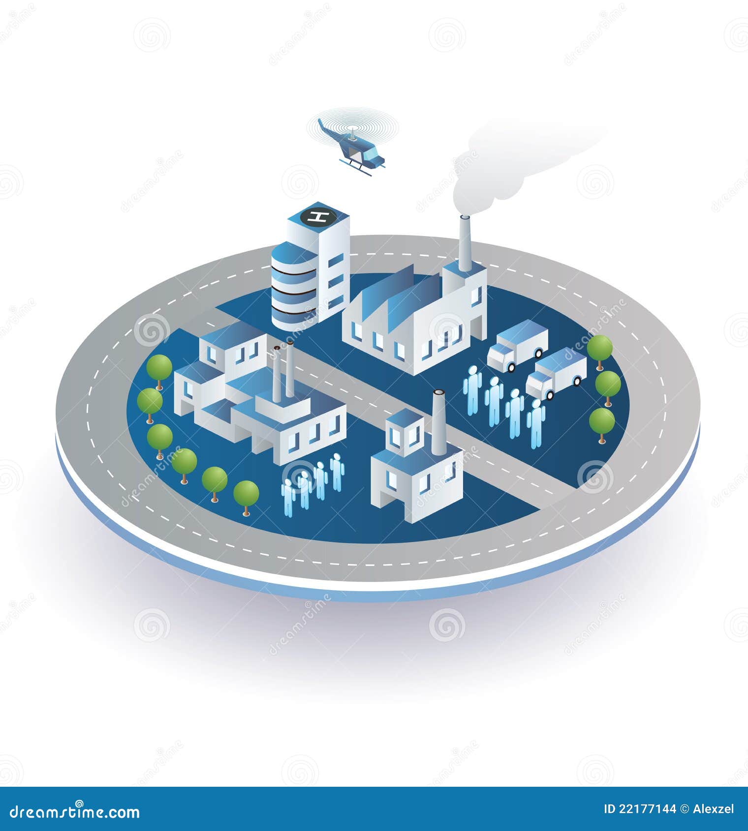 Planta industrial ilustración del vector. Ilustración de fondos - 22177144