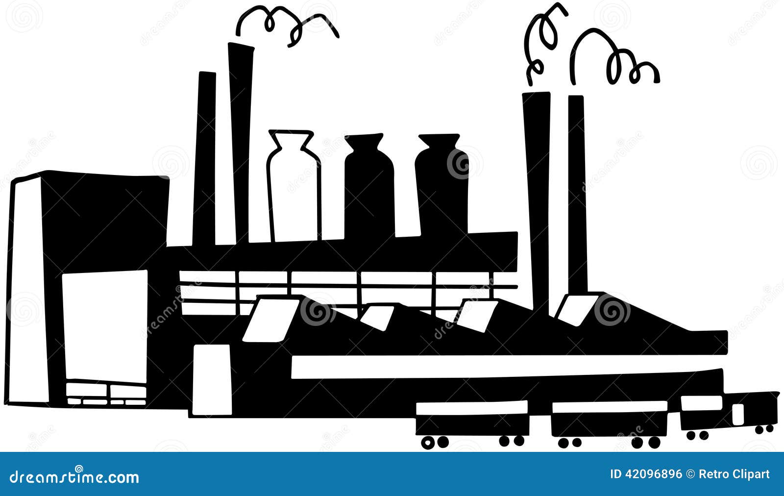 Planta industrial ilustração do vetor. Ilustração de trens - 42096896