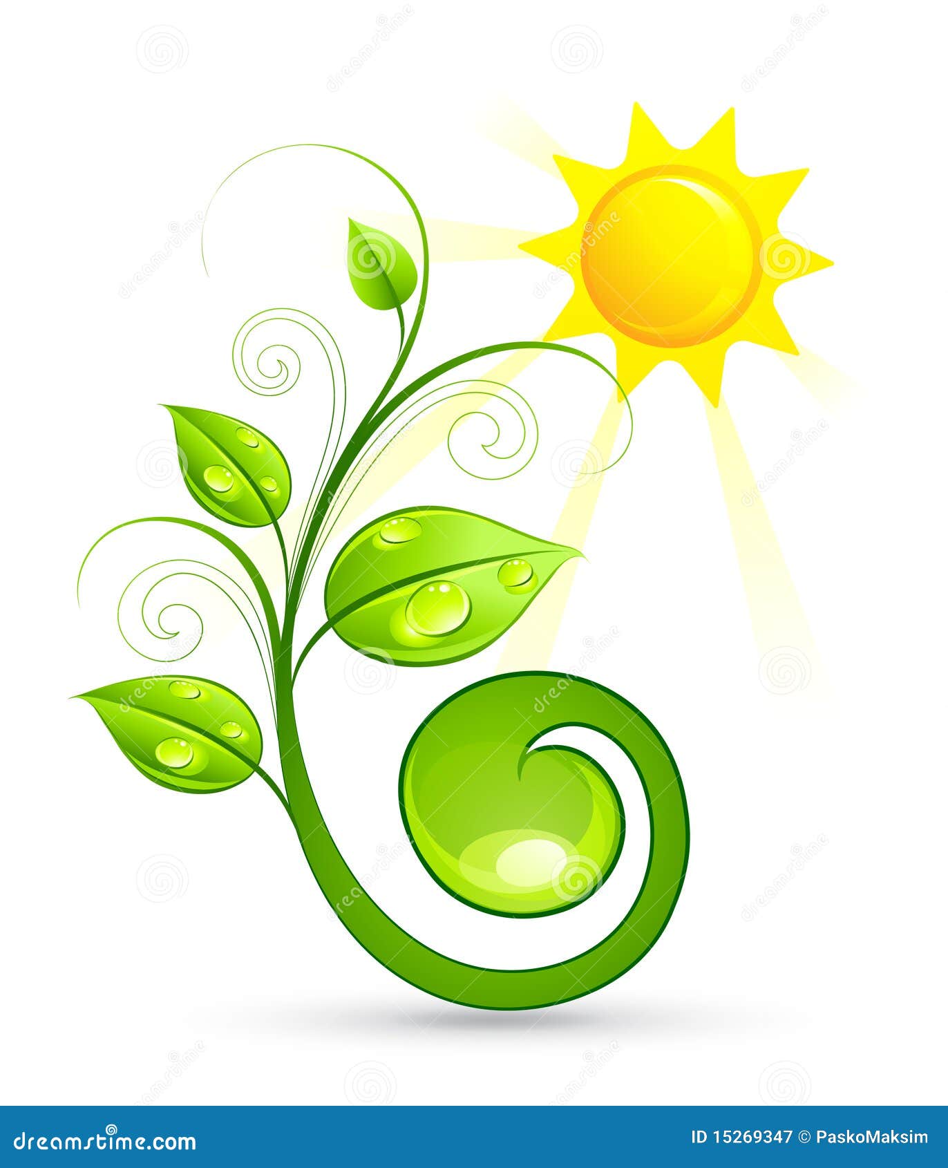 Planta Verde Y Sol Fotografía de archivo libre de regalías - Imagen ...