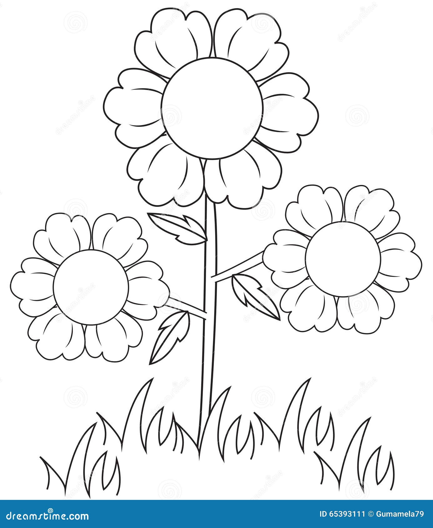 Planted Flowers stock illustration. Illustration of elementary - 65393111