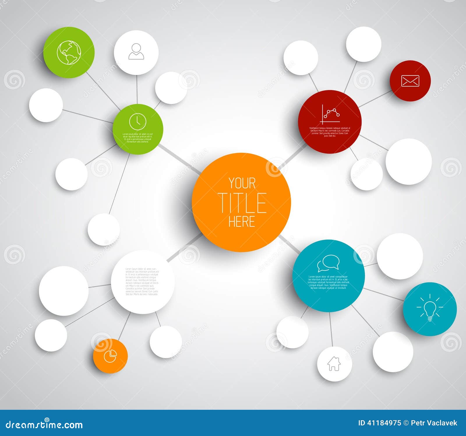 Plantilla Abstracta Del Mapa De Mente Del Vector Stock de ilustración - Ilustración de tema ...