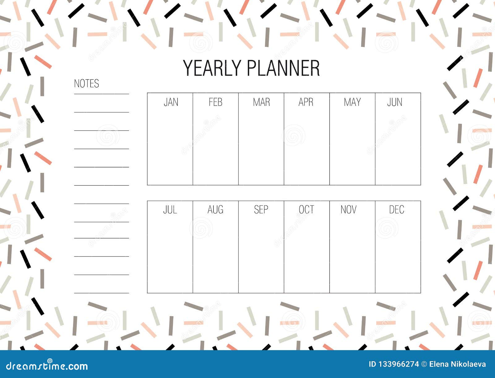 Plantilla Anual De Las Metas Ilustración del Vector - Ilustración de ...