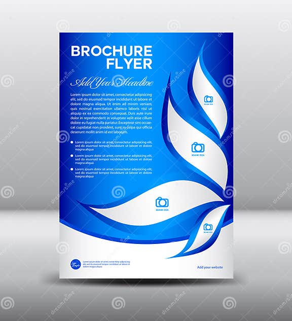 Plantilla Azul Del Aviador Del Folleto Diseño Del Hoja Informativa