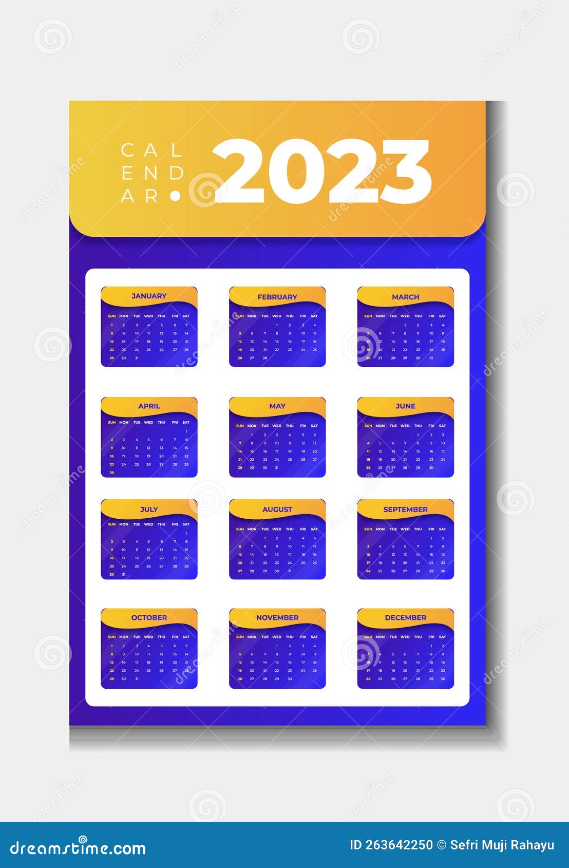 Plantilla De Calendario 2023 Ilustración del Vector - Ilustración de ...