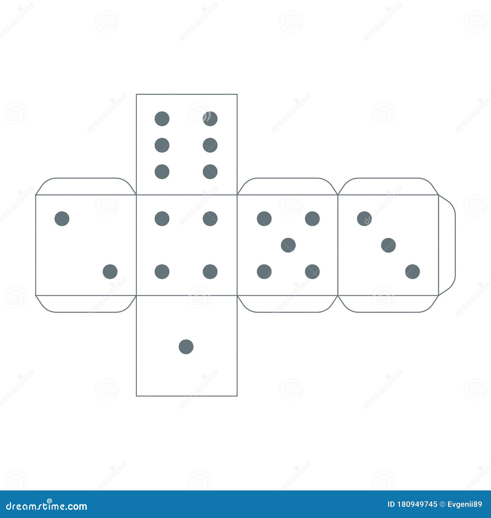 Plantilla De Dados De Papel En Blanco Stock de ilustración ...