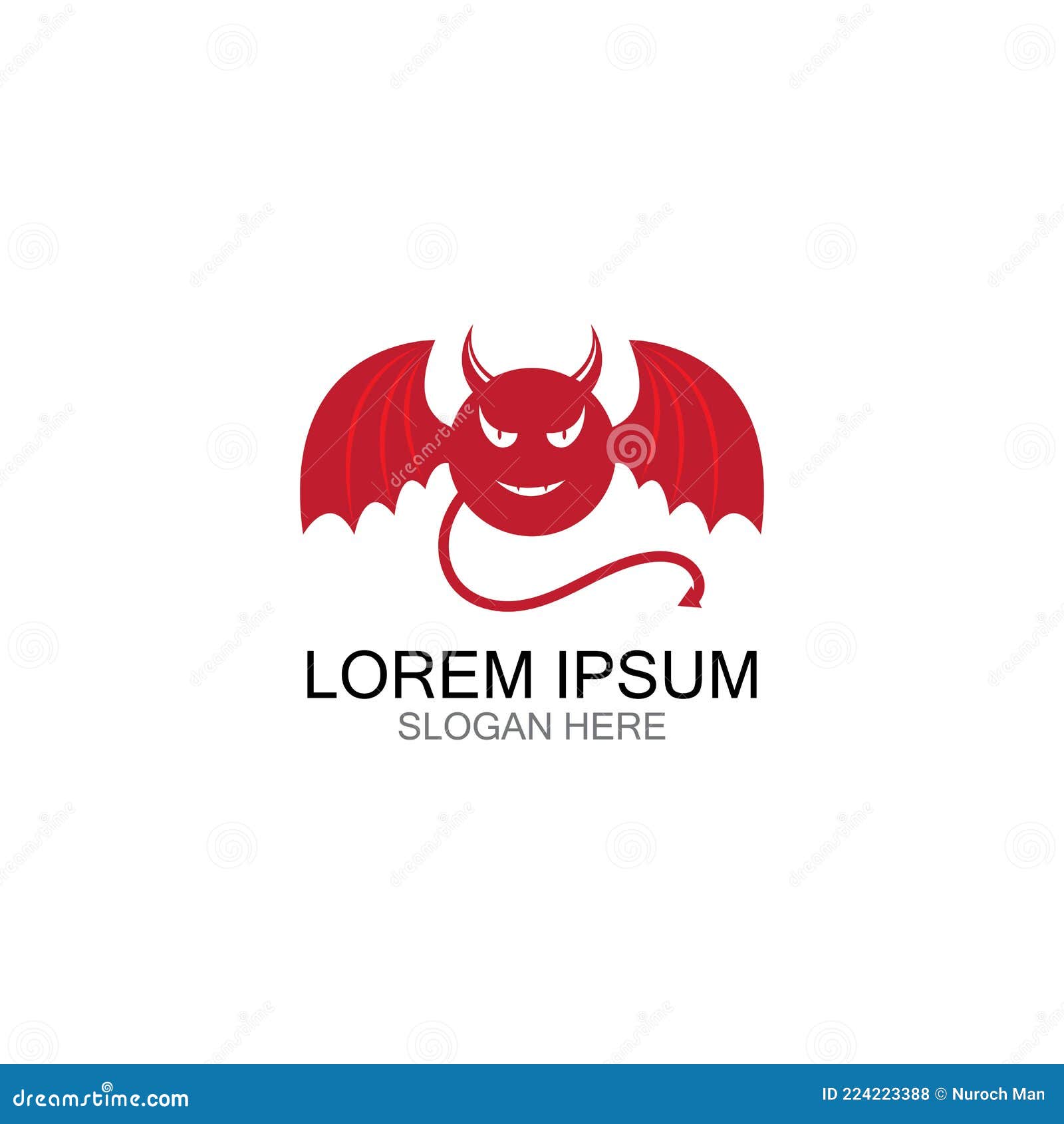 Plantilla De Icono Del Vector Del Logotipo Del Demonio. Ilustración del ...