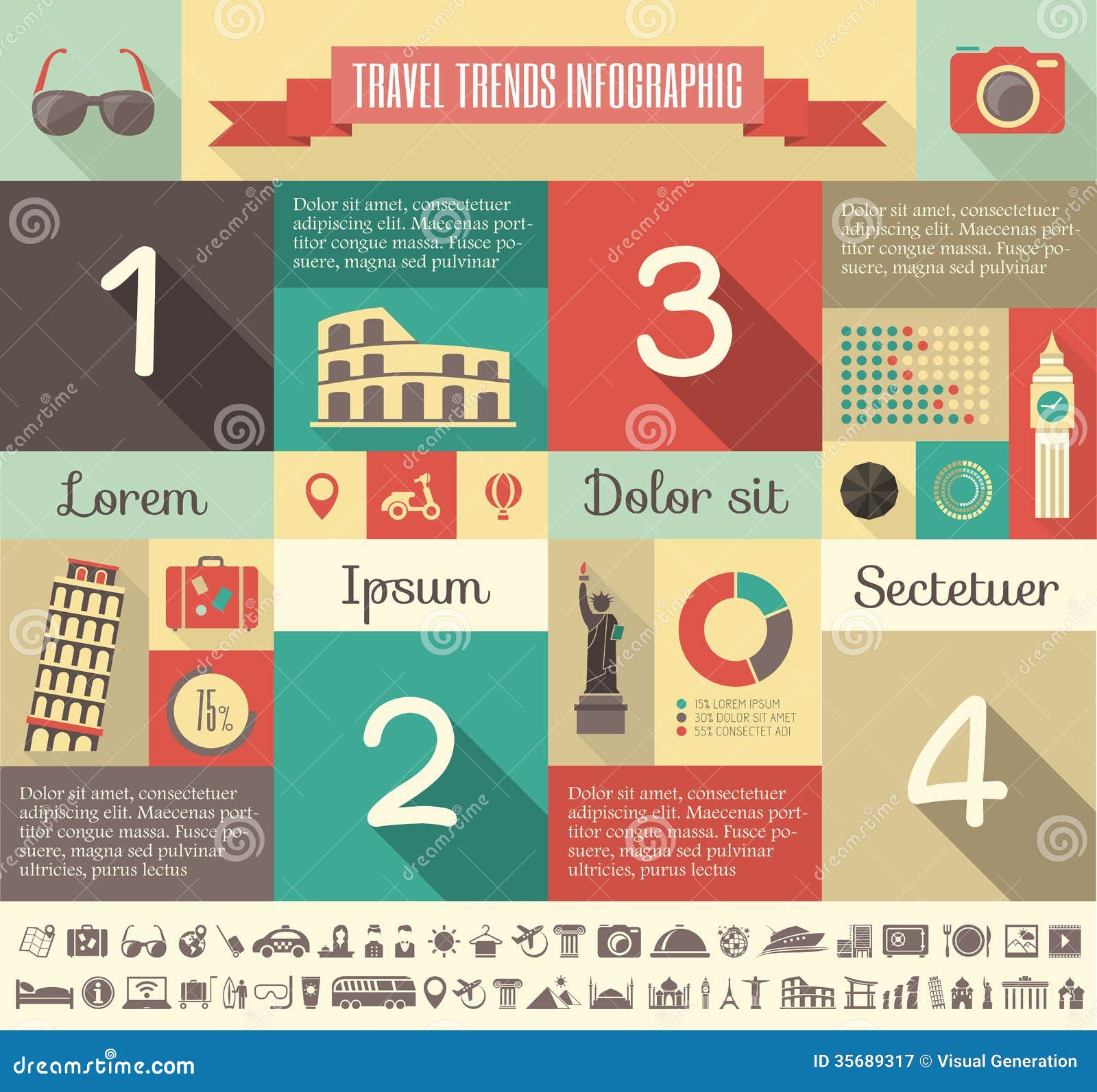 Plantilla De Infographic Del Viaje. Ilustración del Vector ...