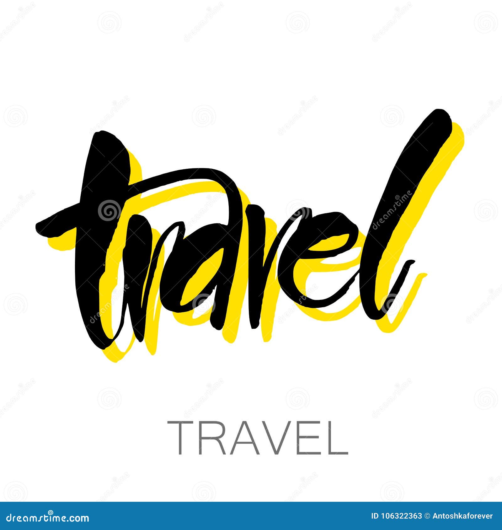 Plantilla De Las Letras Del Viaje Ilustración del Vector - Ilustración ...