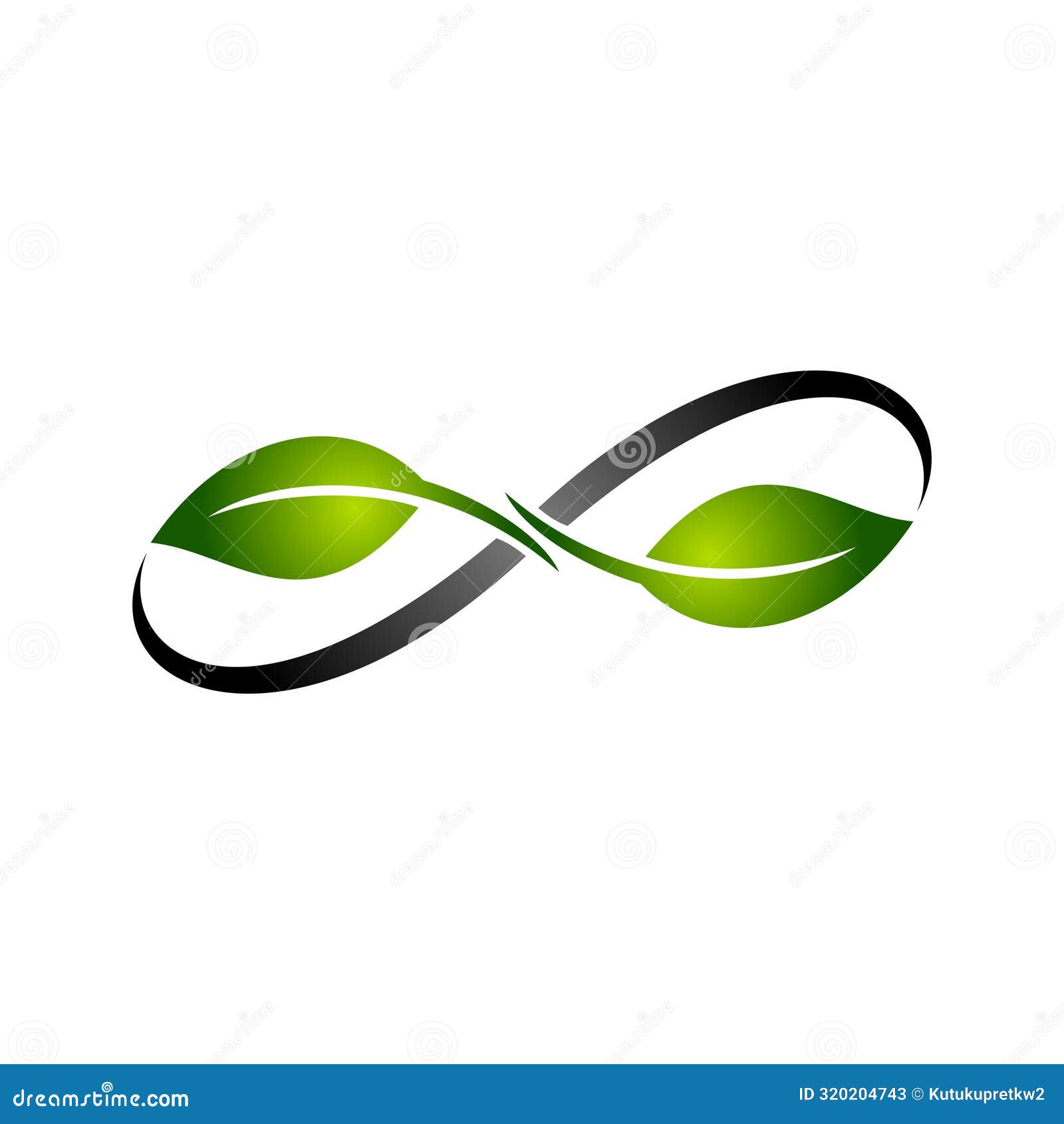 Plantilla De Logotipo Del Vector De Hojas Verdes Infinitas Ilustración ...