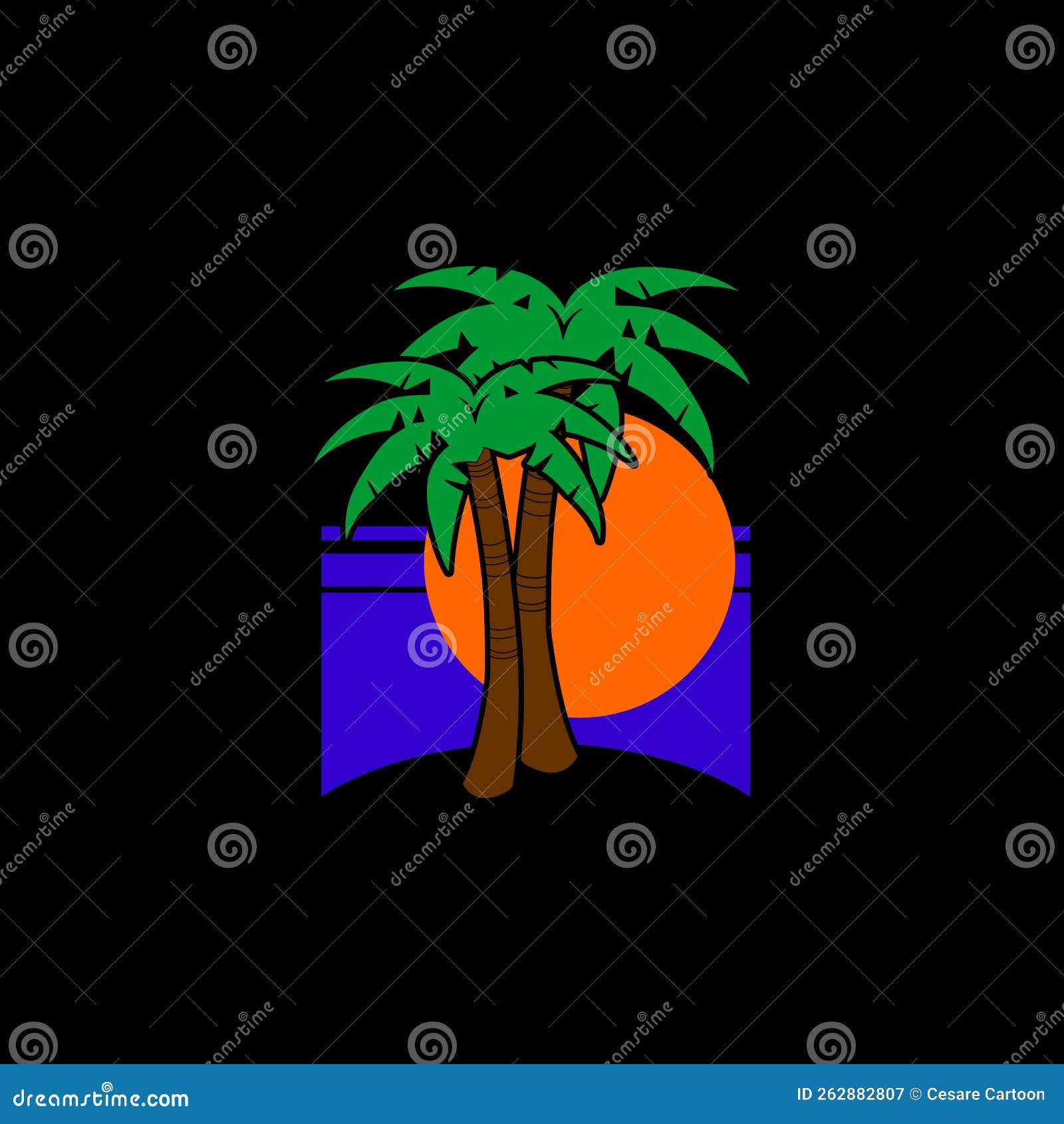 Plantilla De Logotipo De Isla Tropical Ilustración del Vector ...
