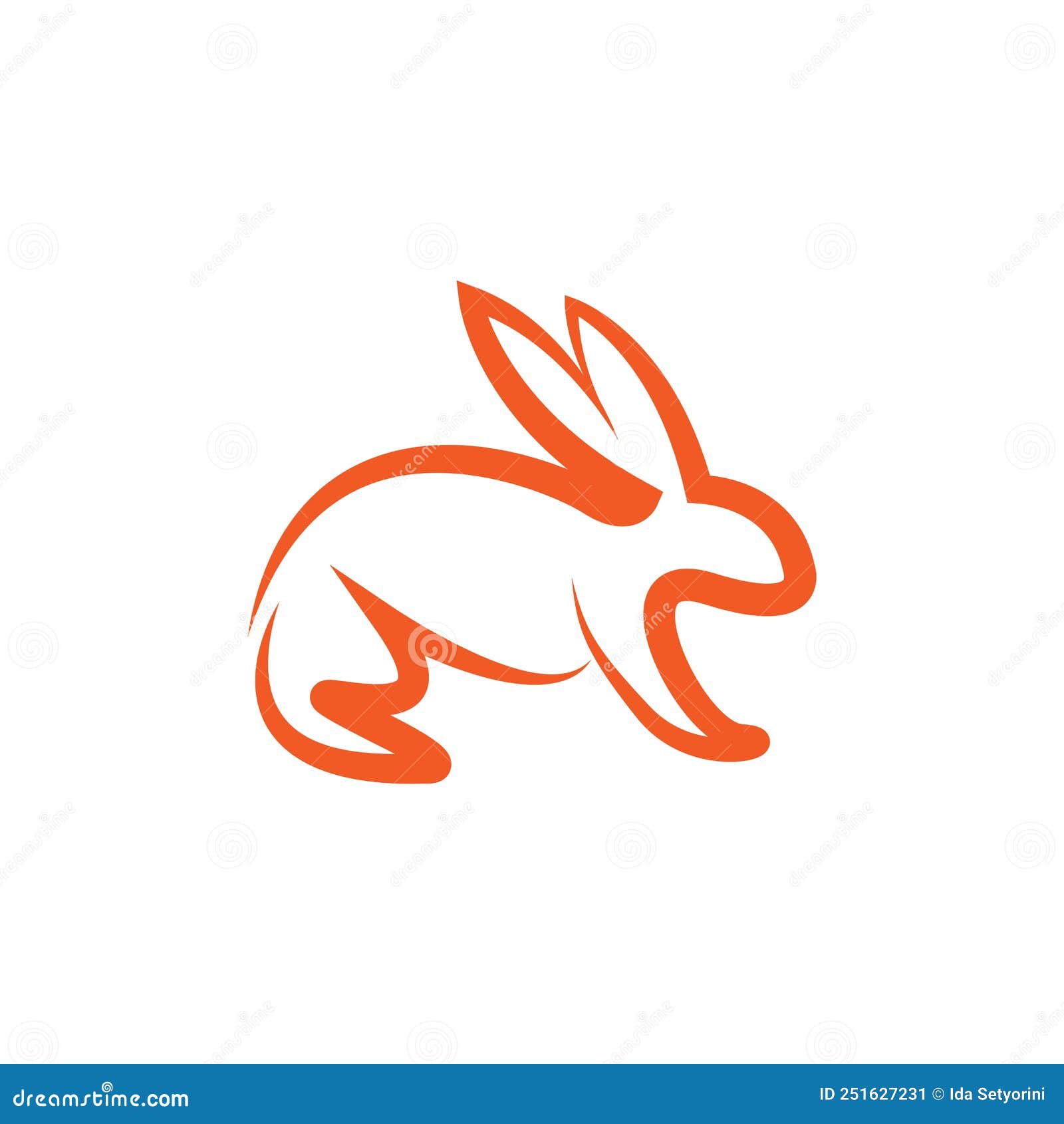 Plantilla De Vector De Logotipo De Conejo Simple Y Elegante Stock de ...