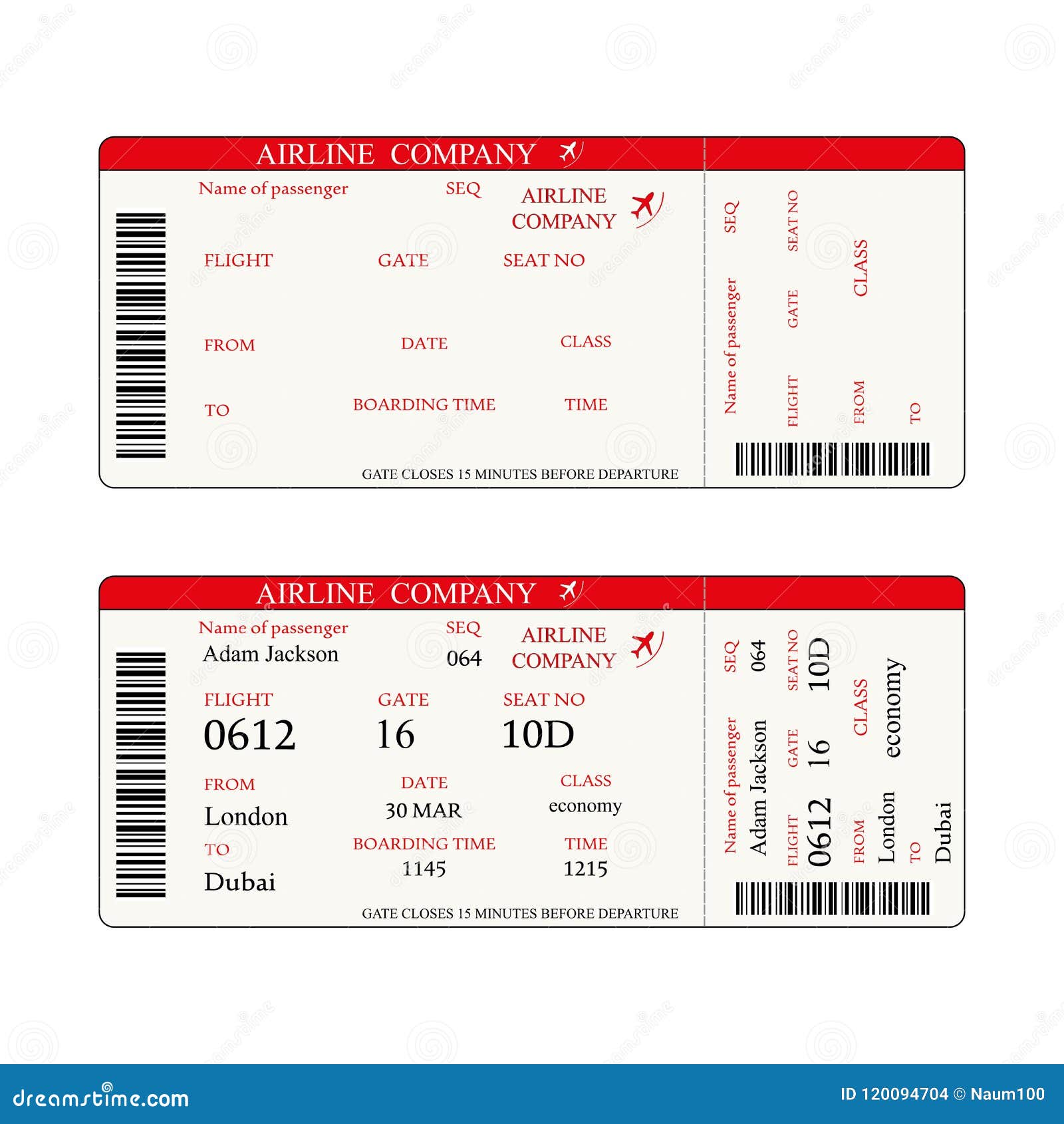 Plantilla Del Documento De Embarque, Ilustración del Vector ...